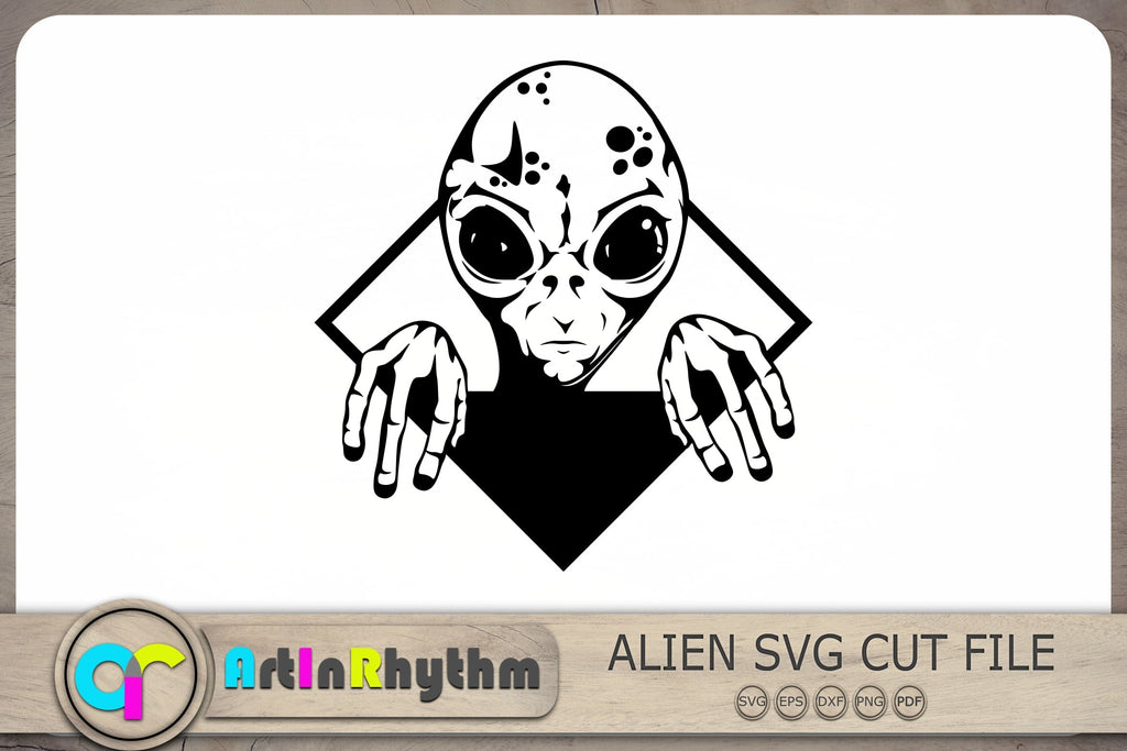 Alien SVG Cut File, UFO SVG, Alien SVG Design - So Fontsy