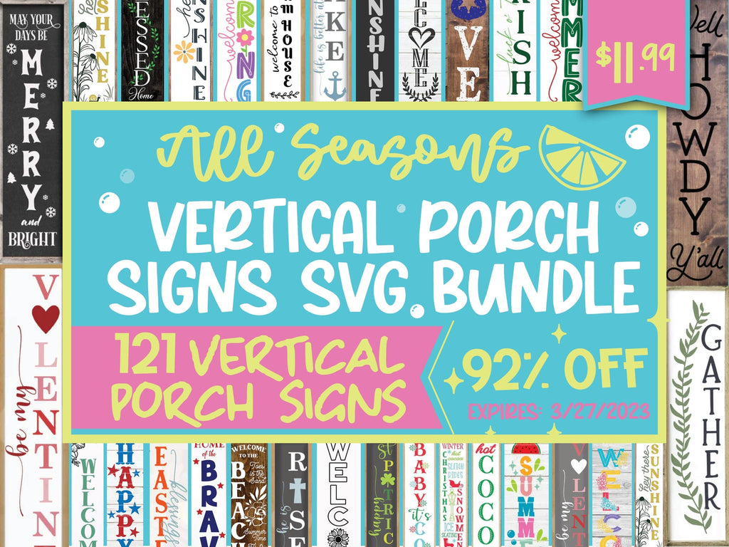 Vertical Porch Signs SVG Bundle - So Fontsy