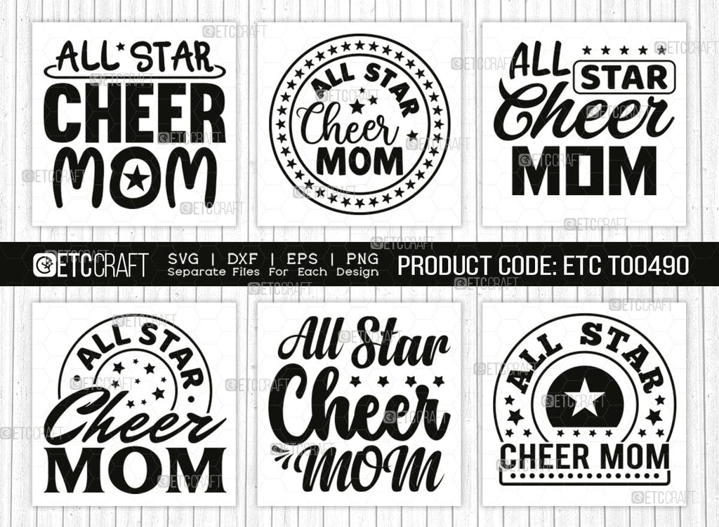 All Star Cheer Mom SVG Bundle, Star Svg, Cheer Mom Svg, Cheer Mama Svg ...