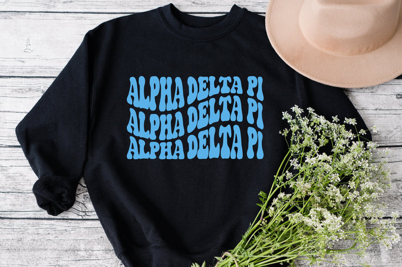 Alpha Delta Pi svg, wavy style Stacked EPS PNG Cricut Instant download ...