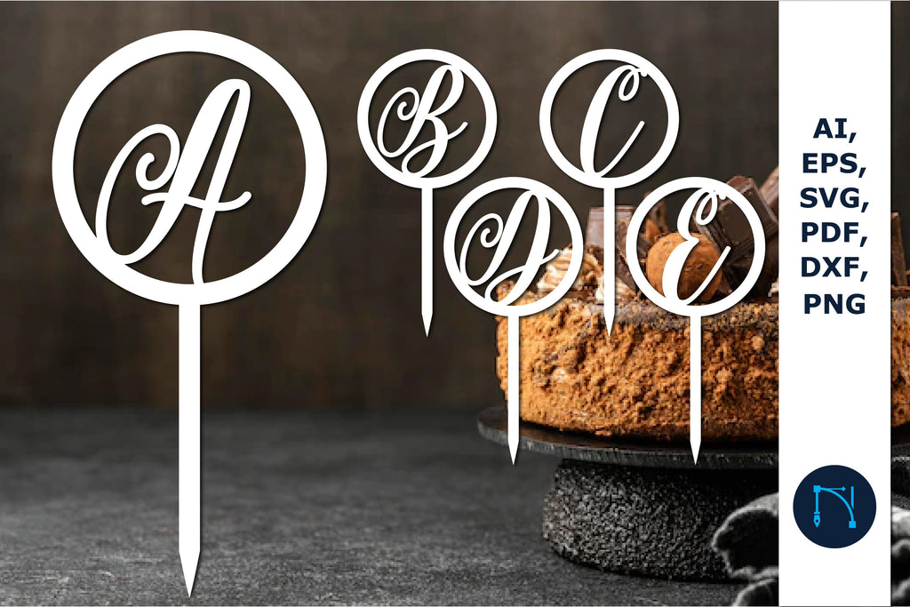 alphabet A-Z Cake topper SVG bundle - So Fontsy
