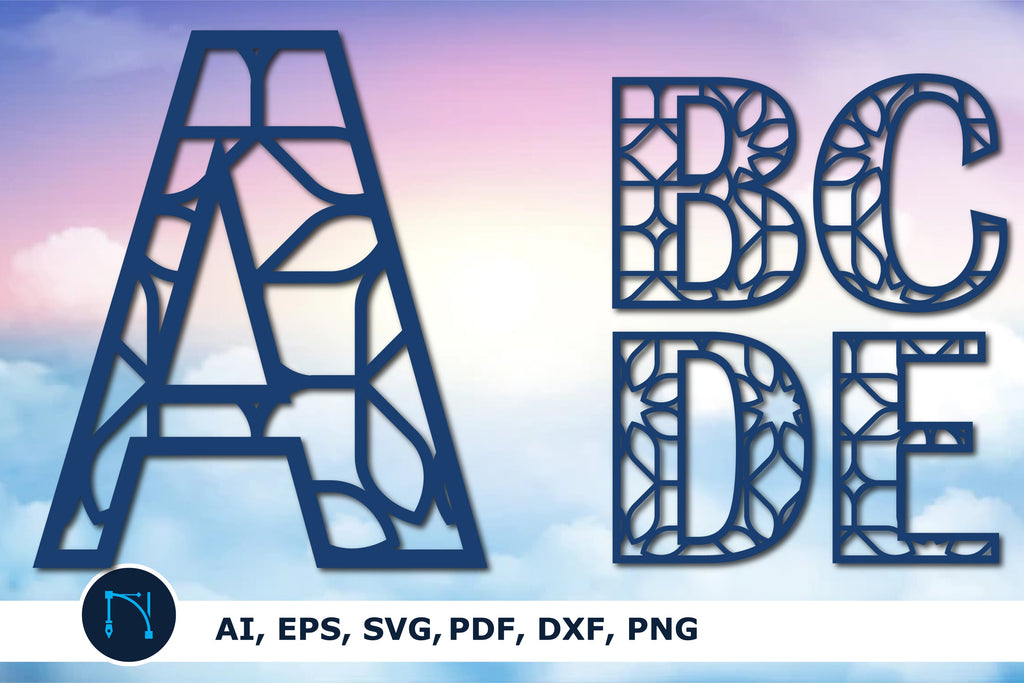 alphabet a-z laser/paper cut svg bundle - So Fontsy