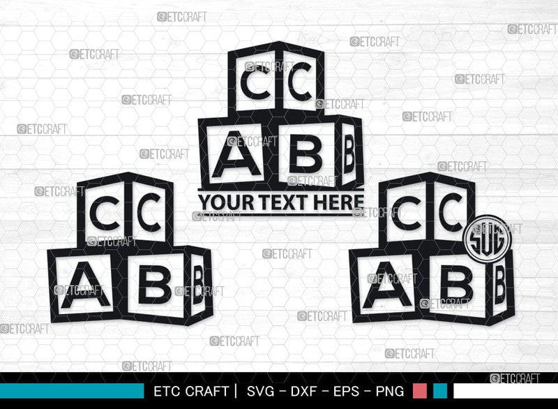 Alphabet Cubes ABC Monogram, Alphabet Cubes ABC Silhouette, Alphabet ...