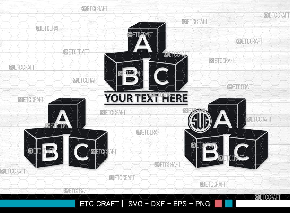 Alphabet Cubes ABC Monogram, Alphabet Cubes ABC Silhouette, Alphabet ...