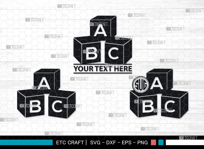 Alphabet Cubes ABC Monogram, Alphabet Cubes ABC Silhouette, Alphabet ...