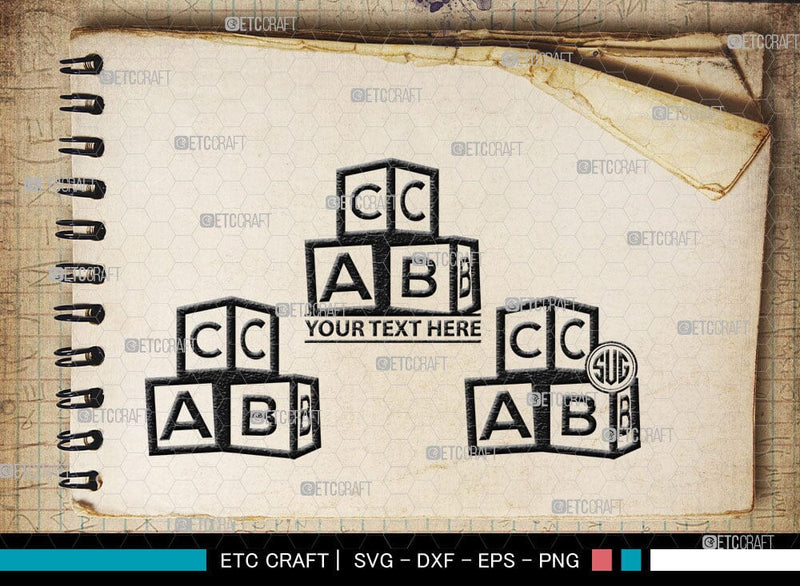 Alphabet Cubes ABC Monogram, Alphabet Cubes ABC Silhouette, Alphabet ...