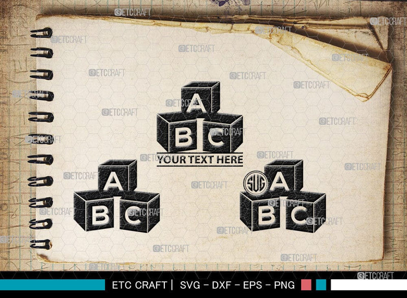 Alphabet Cubes ABC Monogram, Alphabet Cubes ABC Silhouette, Alphabet ...