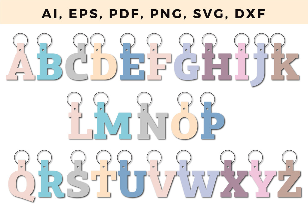 Alphabet Key Fob Letter SVG, Key Fob, Multilayer Laser Cut Files, SVG ...