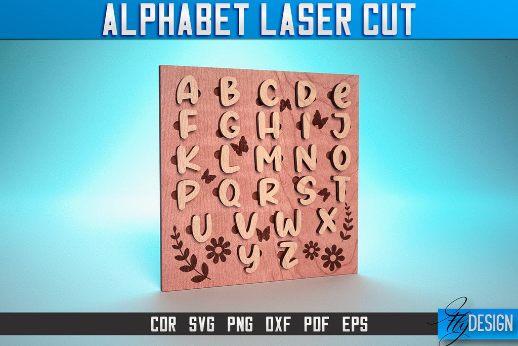 Alphabet Laser Cut SVG | Kids Alphabet Laser Cut SVG Design | CNC Files ...