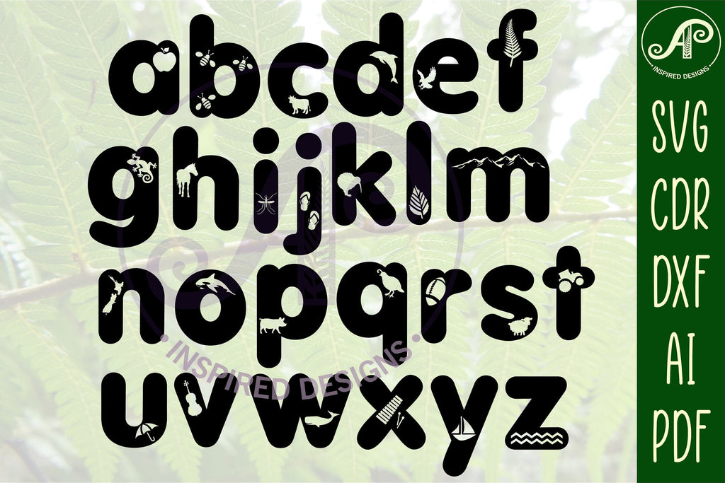 Alphabet sets with New Zealand theme cut outs - So Fontsy