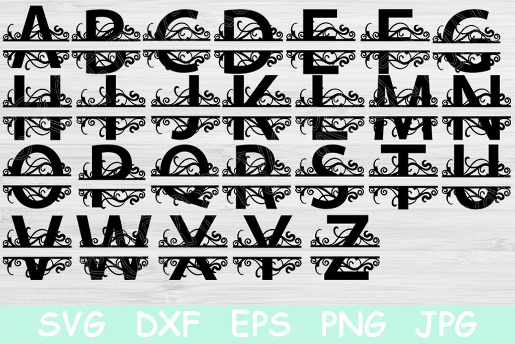 Alphabet Svg, Split Letter Monogram Svg. Split Font Svg Files for ...