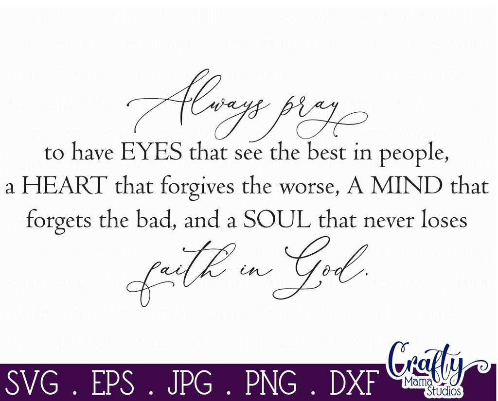 Always Pray Svg, Farmhouse Svg, Home Sign Svg, Christian Svg - So Fontsy