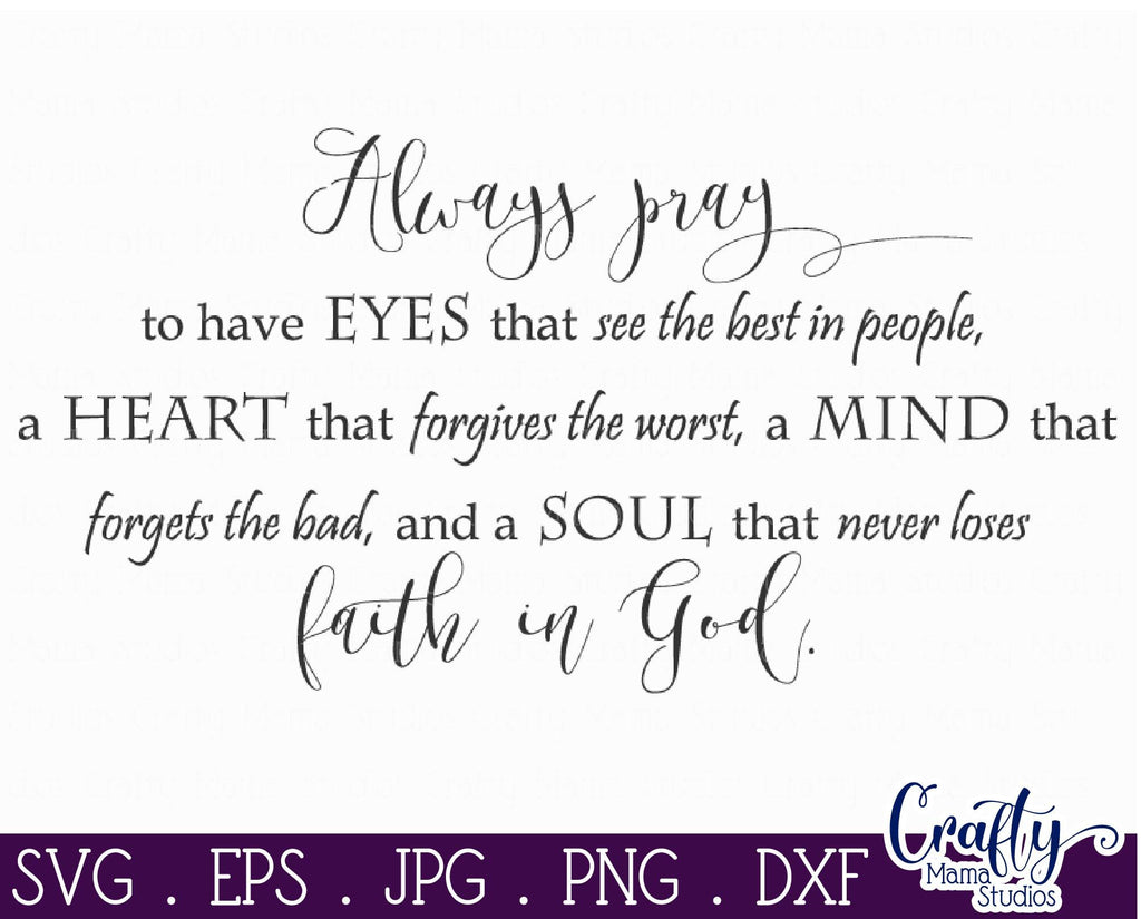 Always Pray Svg, Farmhouse Svg, Home Sign Svg, Christian Svg - So Fontsy