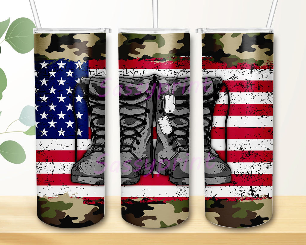American Army USA Flag Tumbler Wrap, Army USA Tumbler Designs, Digital ...
