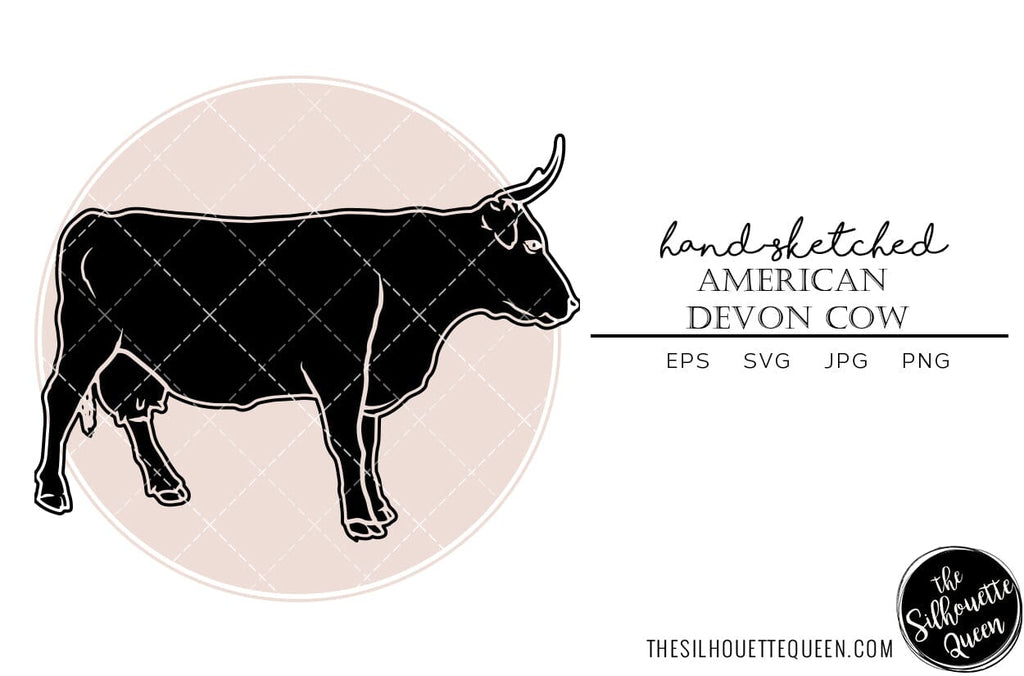 American Devon Cow Sketch Vector - So Fontsy