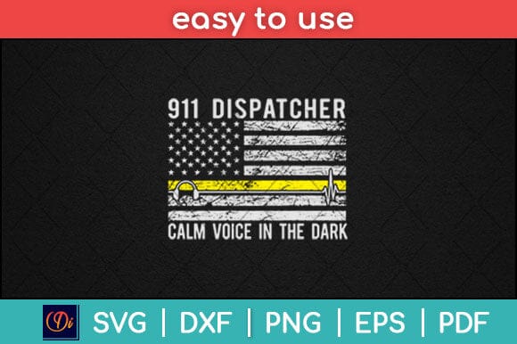 American Flag 911 Dispatcher Calm Voice In The Dark Svg Design - So Fontsy