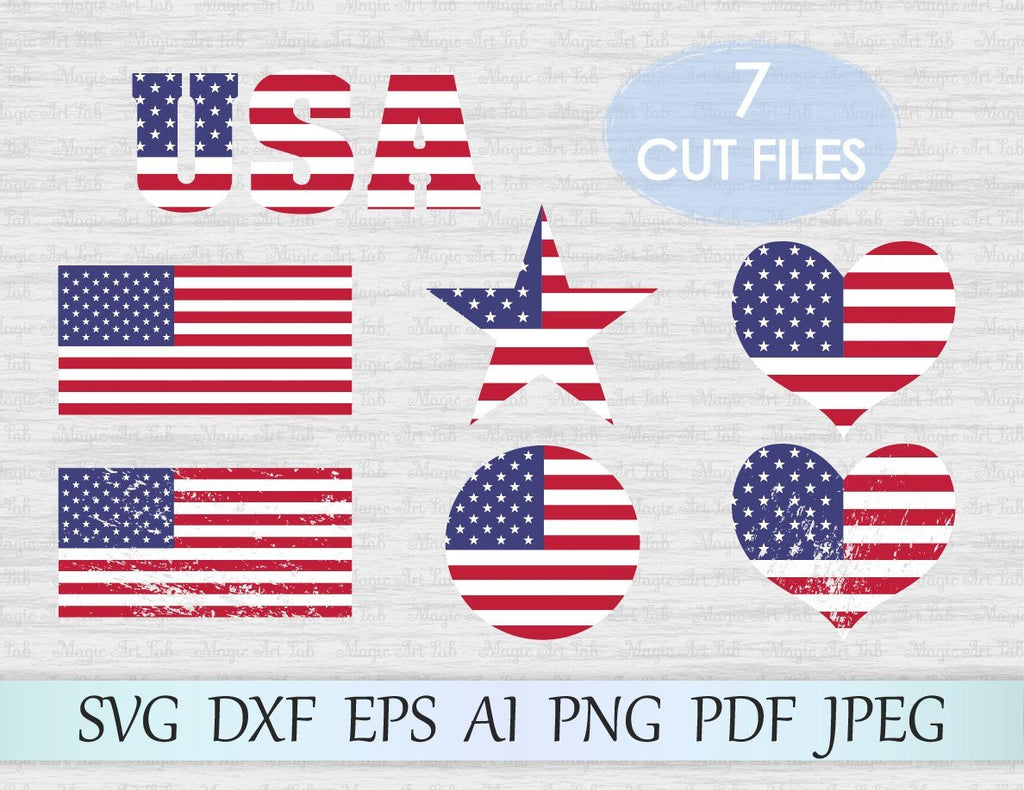 American flag cut files - So Fontsy