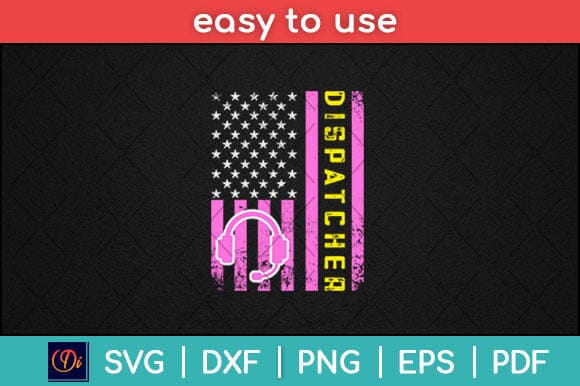 American Flag Dispatcher 911 Emergency Svg Design - So Fontsy