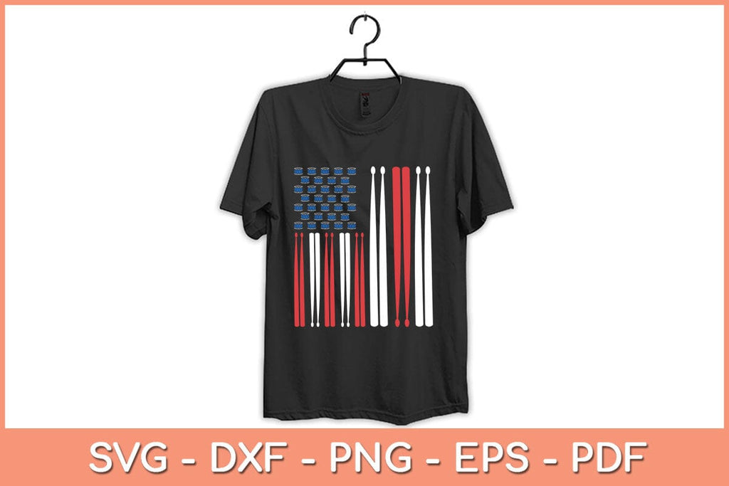 American Flag Drum Sticks Svg Cutting File - So Fontsy