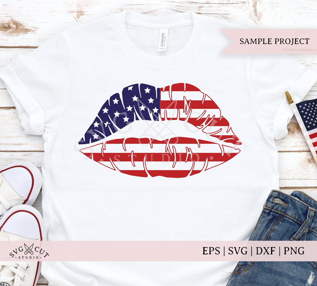 American Flag Lips SVG files - So Fontsy