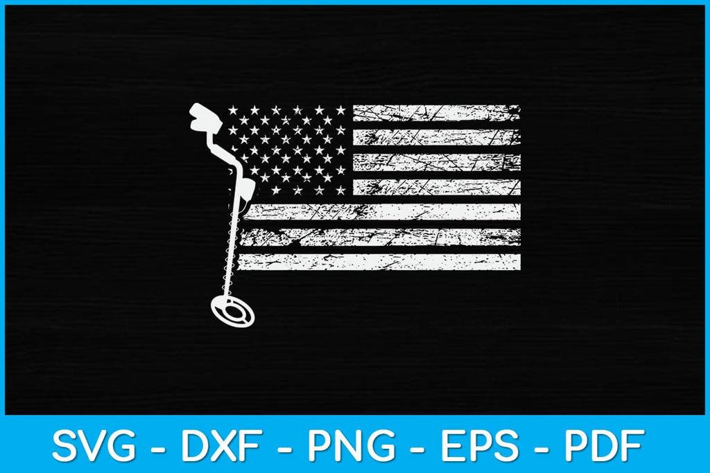 American Flag Metal Detecting Svg Design - So Fontsy