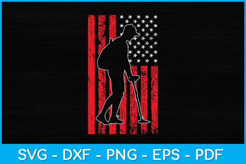 American Flag Metal Detector Svg Design - So Fontsy