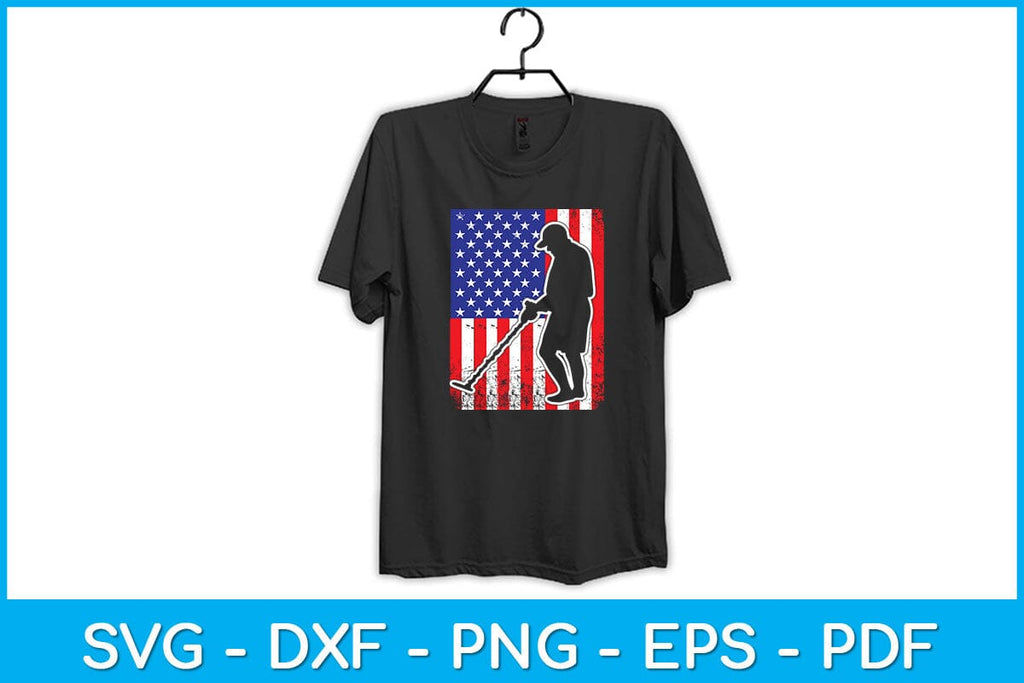 American Flag Metal Detector Svg - So Fontsy