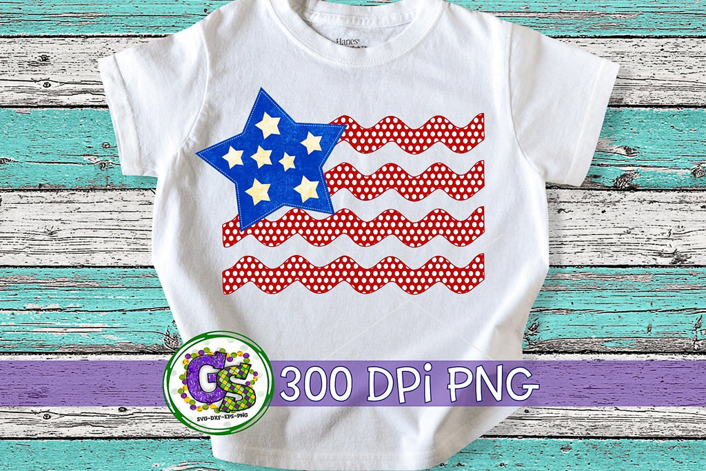 American Flag Ric Rac PNG for Sublimation - So Fontsy