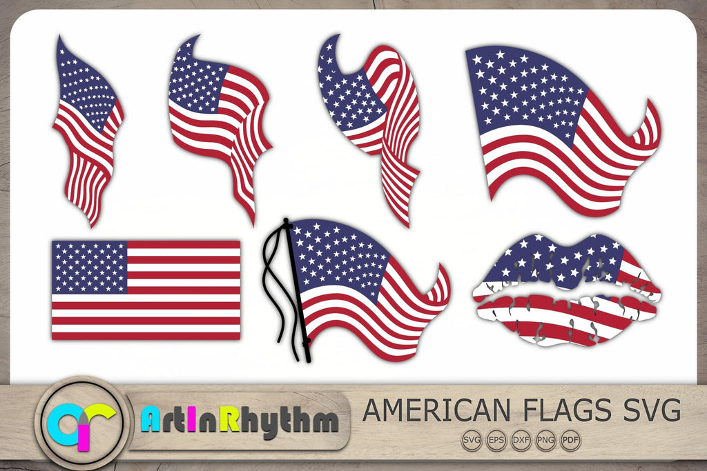 American Flag Svg Bundle, American Flags Svg, USA Flags Svg, US Flags ...