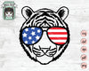 American Flag Tiger Sunglasses SVG Cut File - So Fontsy