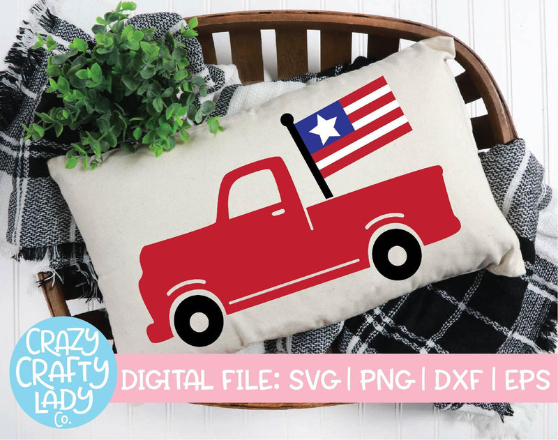 American Flag Truck | 4th of July SVG Cut File - So Fontsy