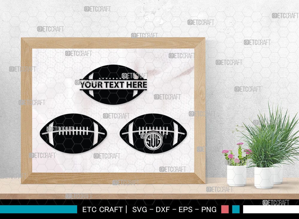American Football Monogram, American Football Silhouette, American ...