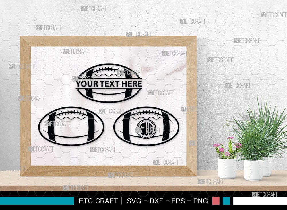 American Football Monogram, American Football Silhouette, American ...