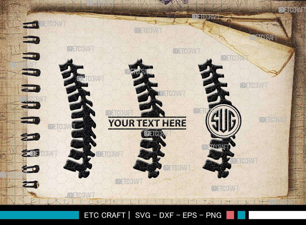 Anatomy Spine monogram, Anatomy Spine Silhouette, Anatomy Spine SVG ...