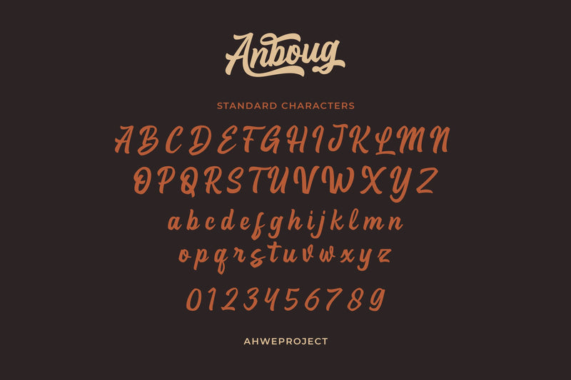 Anboug - Bold Handwritten Font - So Fontsy