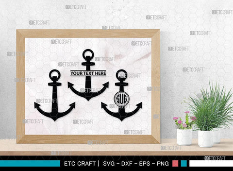 Anchor Monogram, Anchor Silhouette, Anchor SVG, Rope, Rope Anchor, Nau ...