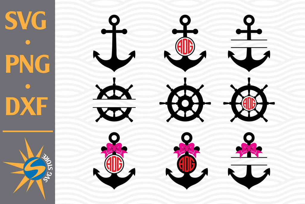Anchor Monogram SVG, PNG, DXF Digital Files Include - So Fontsy