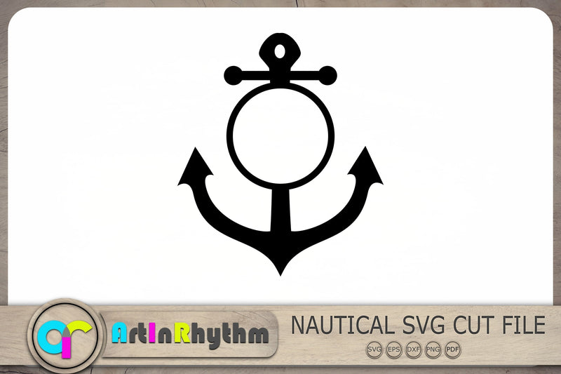 Anchor Monogram SVG Cut File, Nautical SVG - So Fontsy