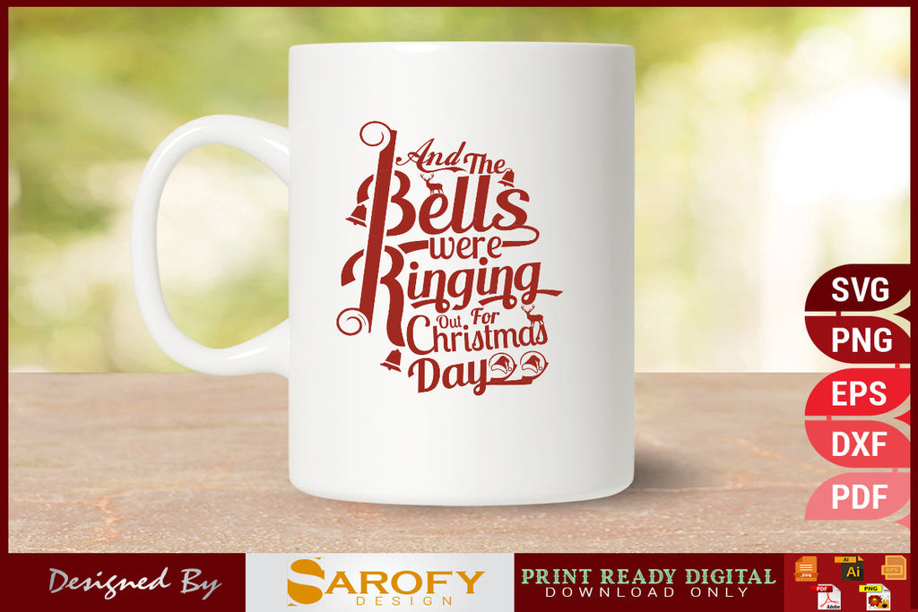 And the bells were ringing out for Christmas day SVG cricut - So Fontsy