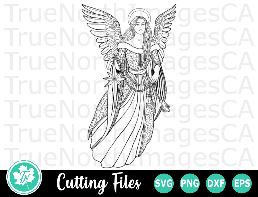 Angel SVG | Zentangle SVG | Mandala SVG - So Fontsy