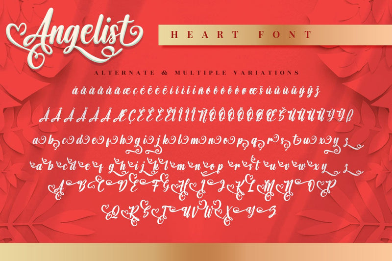 Angelist - Heart Font - So Fontsy