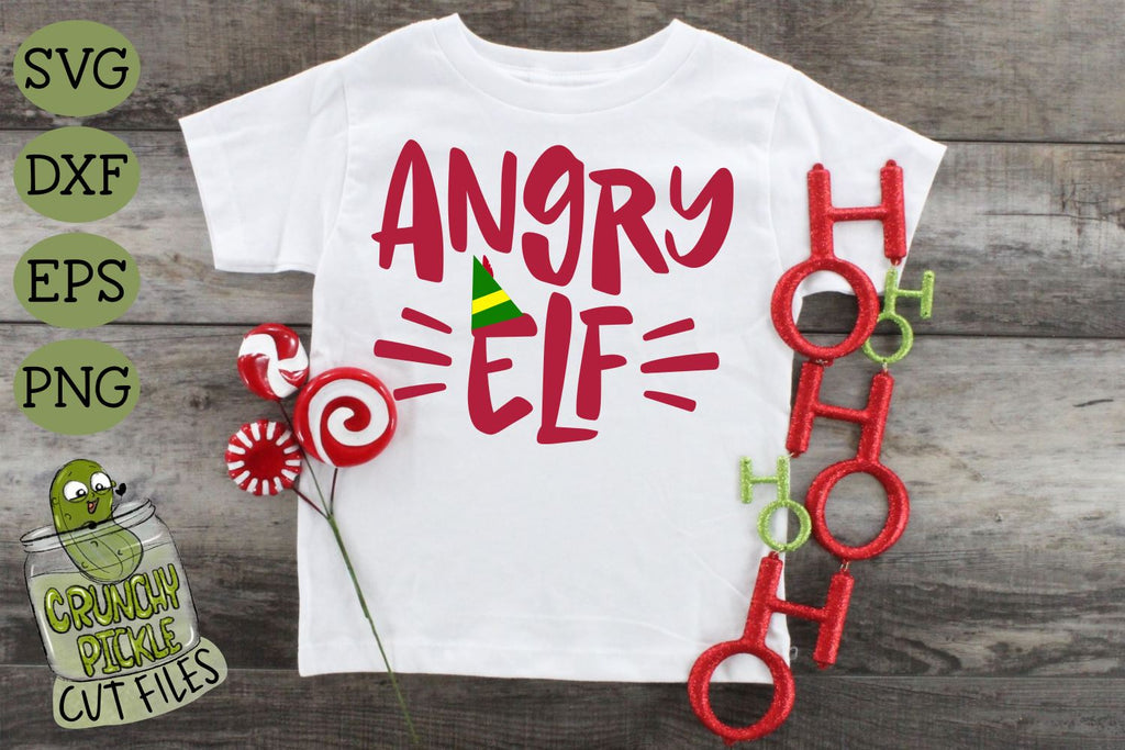 Angry Elf Christmas SVG Cut File - So Fontsy