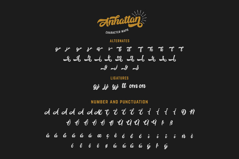 Anhattan - Retro Bold Script Font - So Fontsy