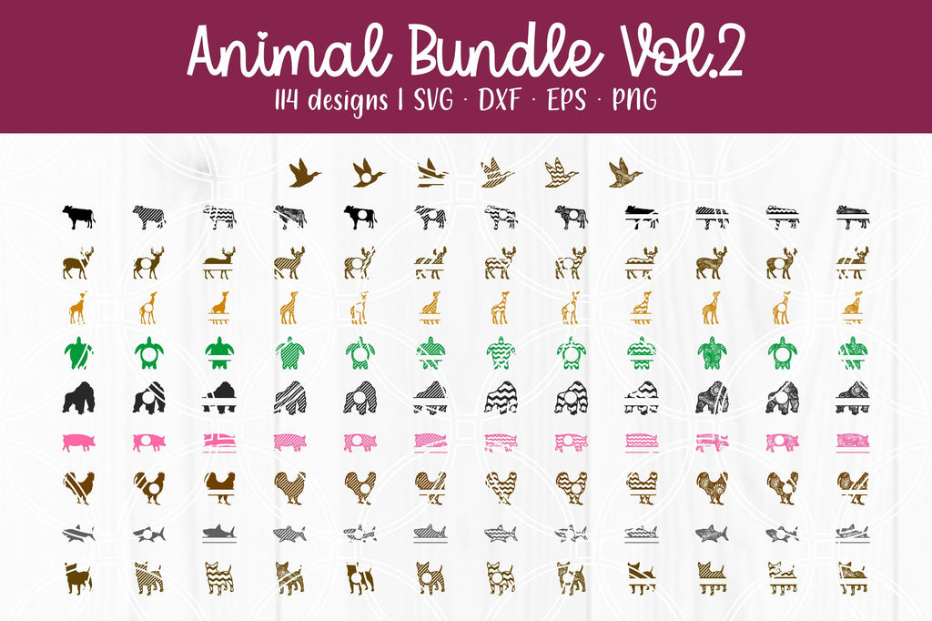 Animal Monogram Cut File Bundle - So Fontsy