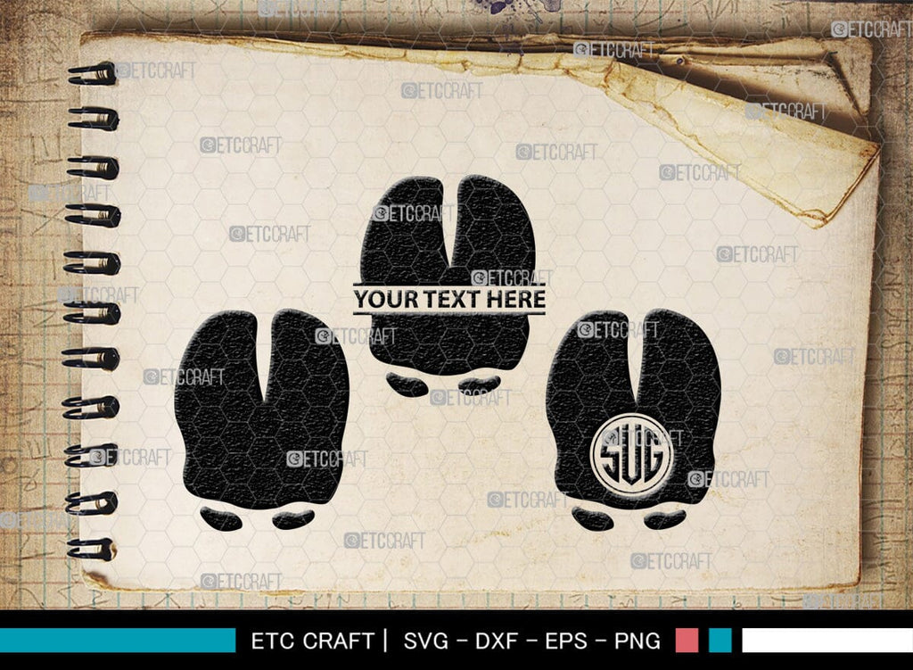 Animal Paw Monogram, Animal Paw Silhouette, Animal Paw SVG, Paw Print ...