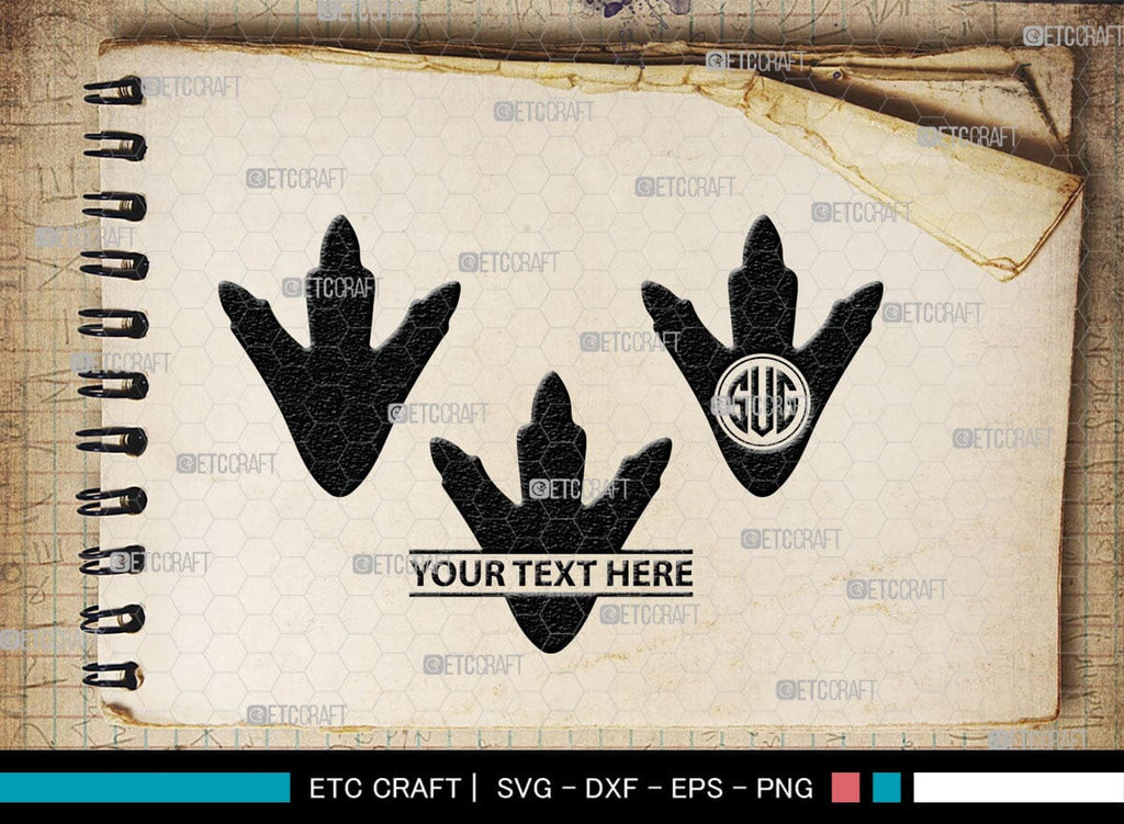 Animal Paw Monogram, Animal Paw Silhouette, Animal Paw SVG, Paw Print ...