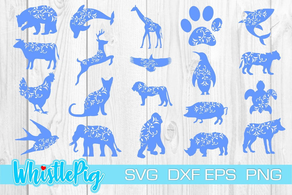 Animal Silhouettes SVG Bundle Animal Silhouette Bundle Set Animal SVG ...