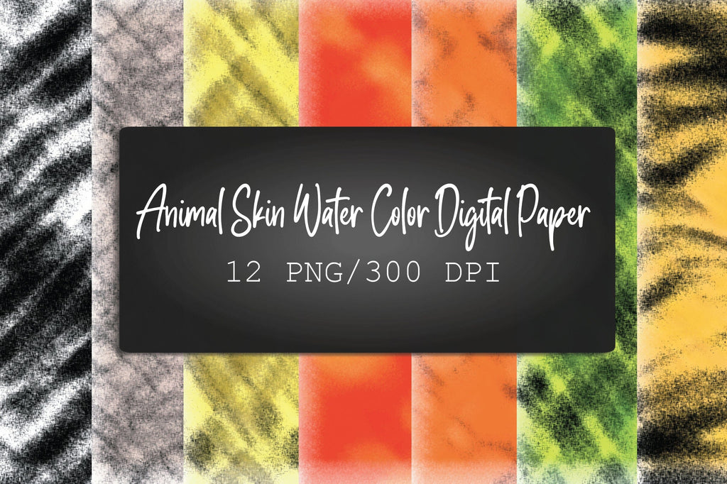 Animal Skin Water Color Digital Paper - So Fontsy