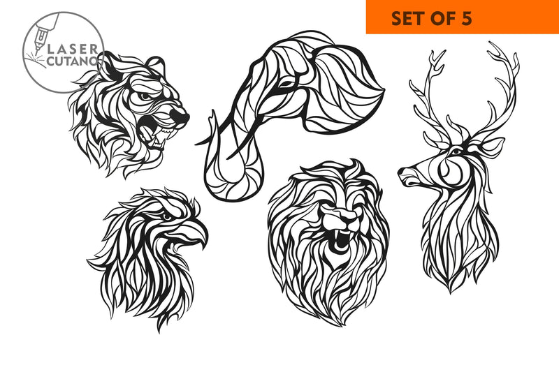 Animals Bundle Laser Cut Template - So Fontsy