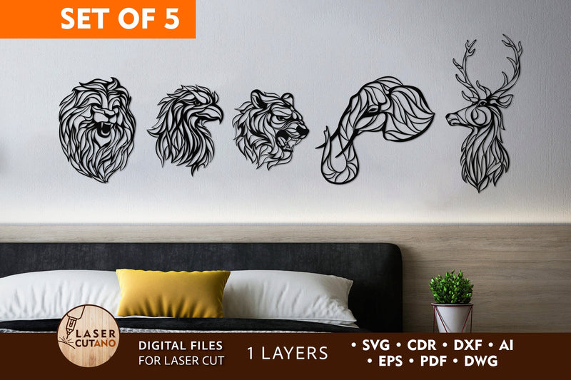 Animals Bundle Laser Cut Template - So Fontsy